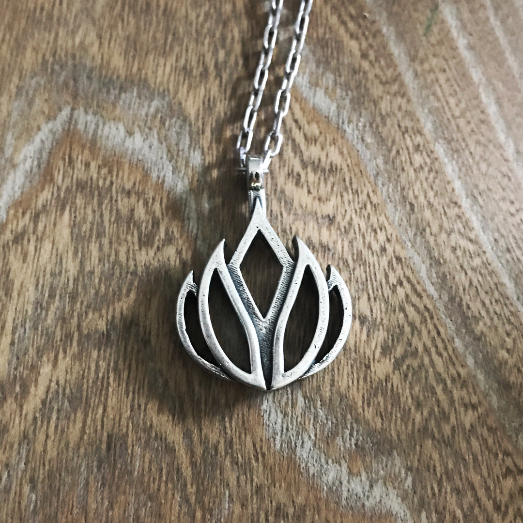 LIFE Lotus Flower Necklace - Sterling Silver HONOR EMBLEM Jewelry ...